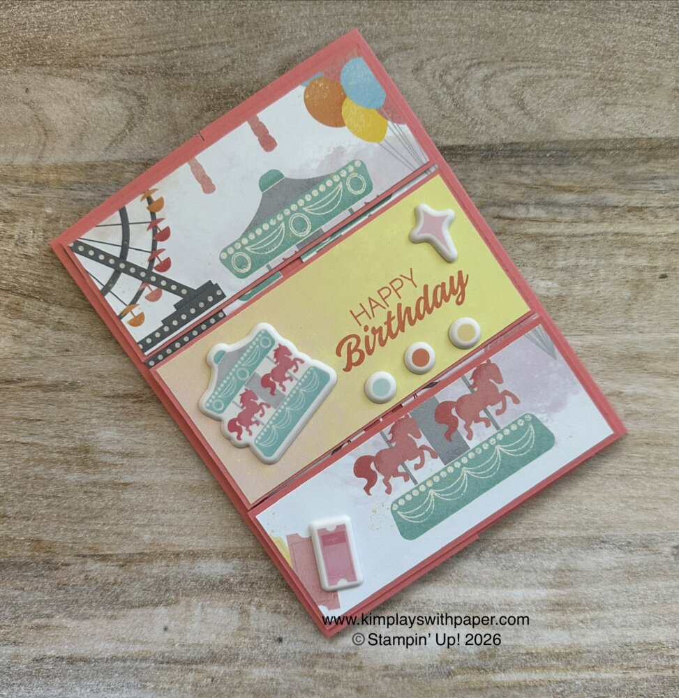 Beach Boardwalk Flip Flap Tri-Fold - Kim Plays with Paper